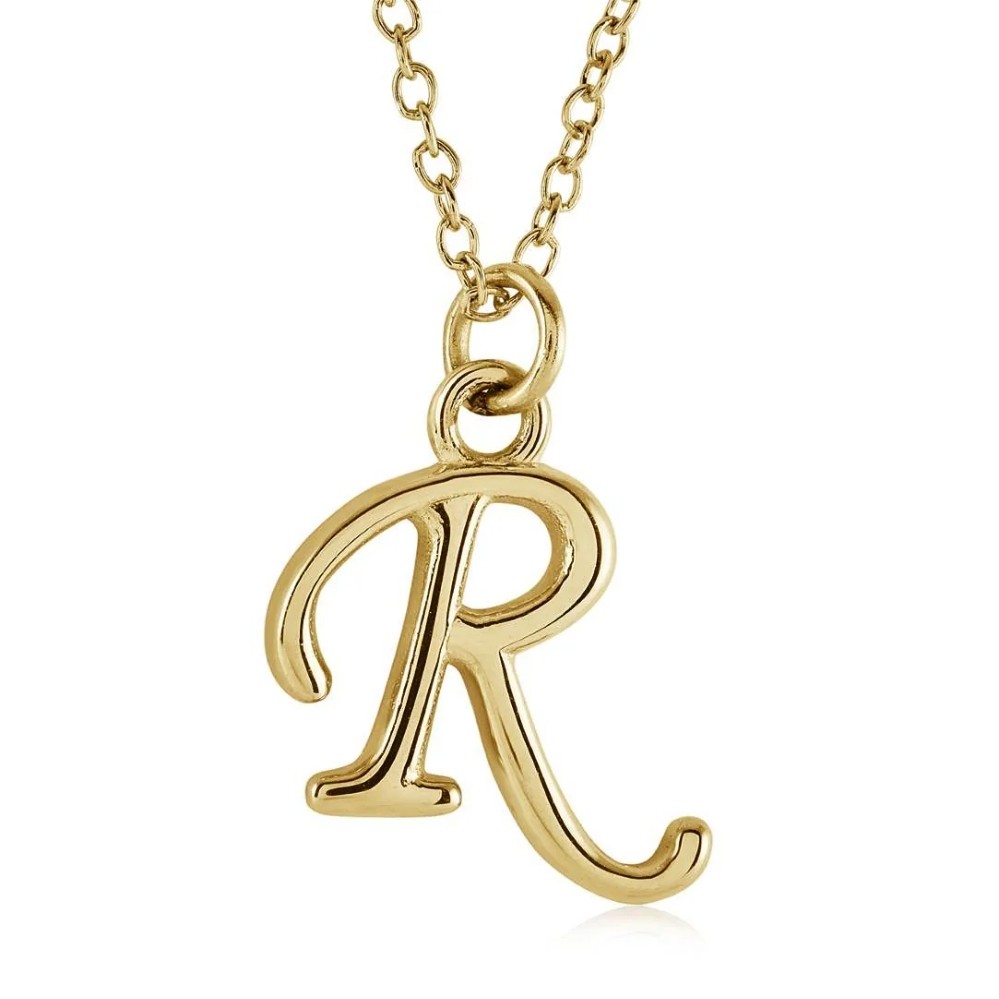 ITALGEM STEEL CURSIVE-LETTER NECKLACE INITIAL1-R-GO | Necker's Jewelers